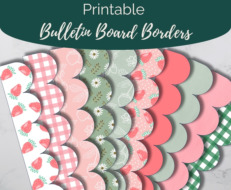 Printable Bulletin Board Borders | Strawberry-themed Classroom Decor ...