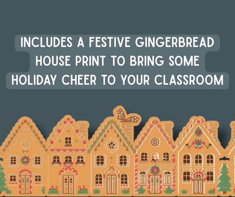 Gingerbread House Bulletin Board Border Printable | Christmas Classroom ...