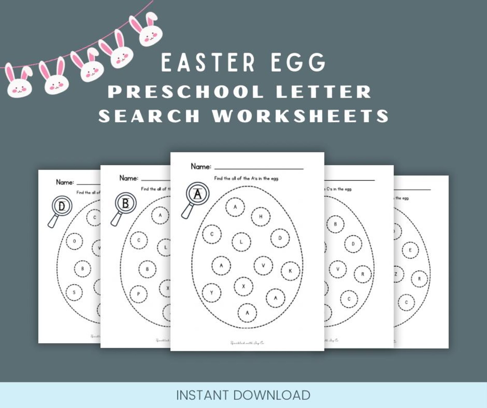 Easter Letter Find Printable for Toddlers | Alphabet Identification ...