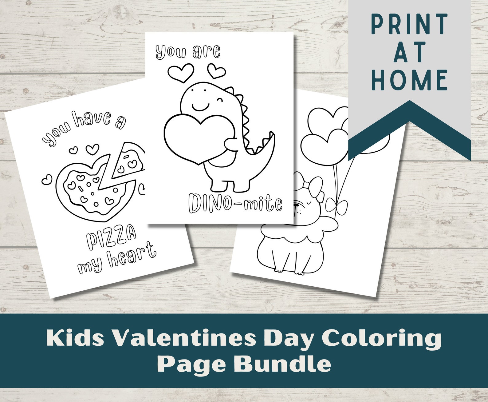 Valentines Day Coloring Page Bundle for Kids, Valentines Day Activity ...