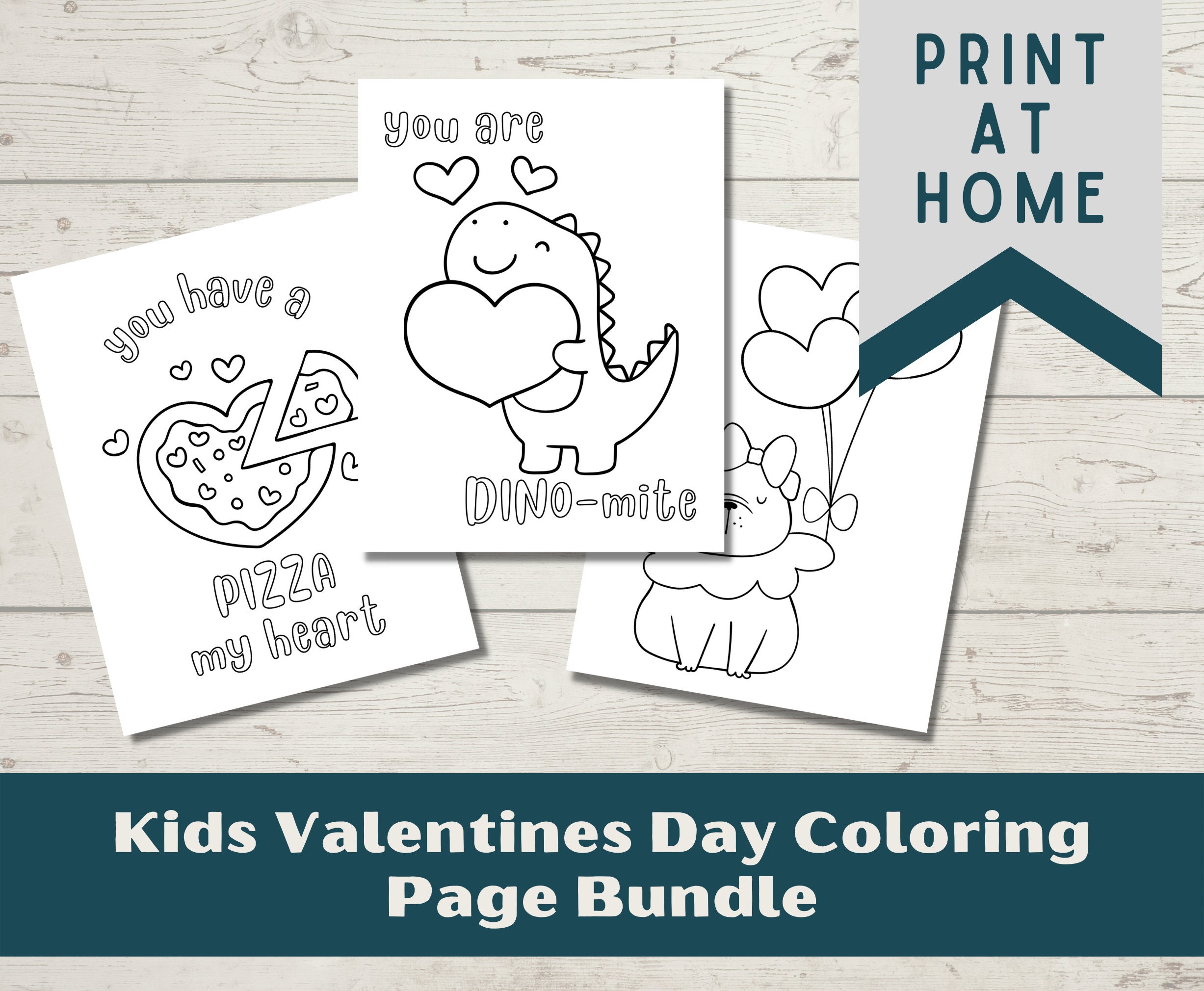 Valentines Day Coloring Page Bundle for Kids, Valentines Day Activity ...