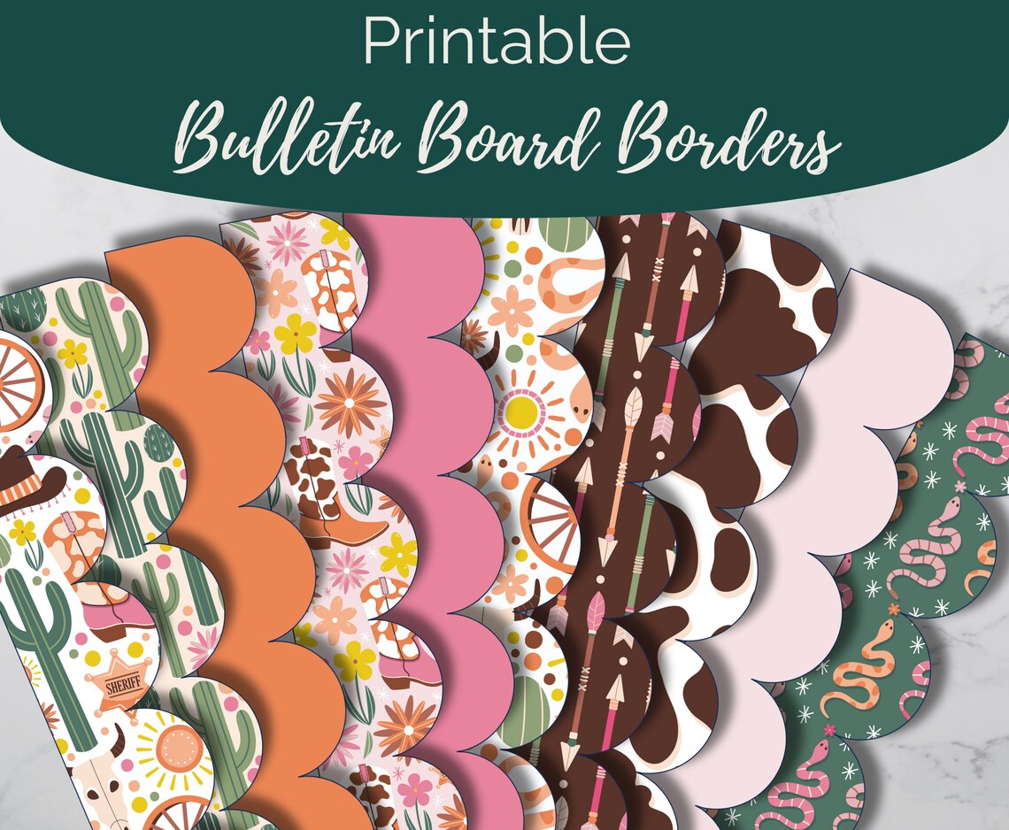 Printable Bulletin Board Borders | Western Cowgirl Classroom Decor ...