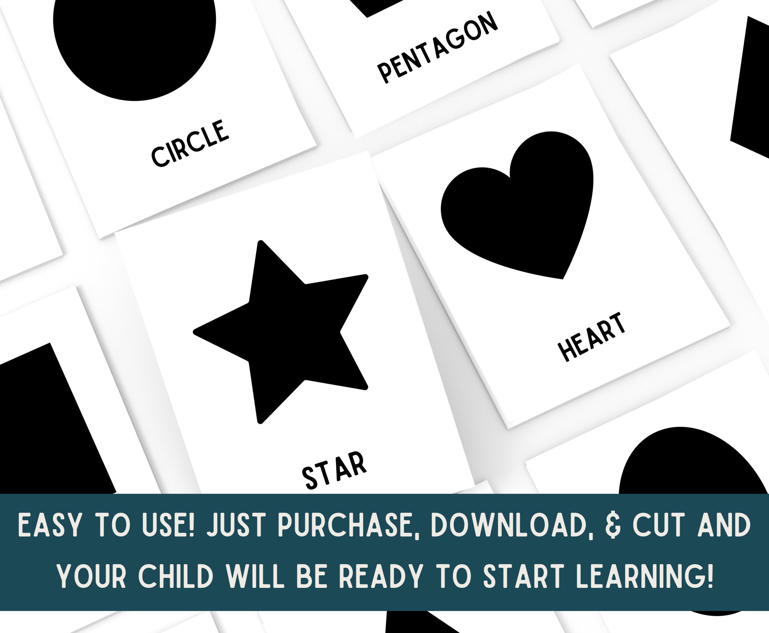 Minimalist Shape Flashcards for Toddlers & Preschoolers | Montessori ...