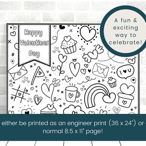 GIANT Valentines Day Coloring Poster, Valentines Day Coloring Page - Etsy