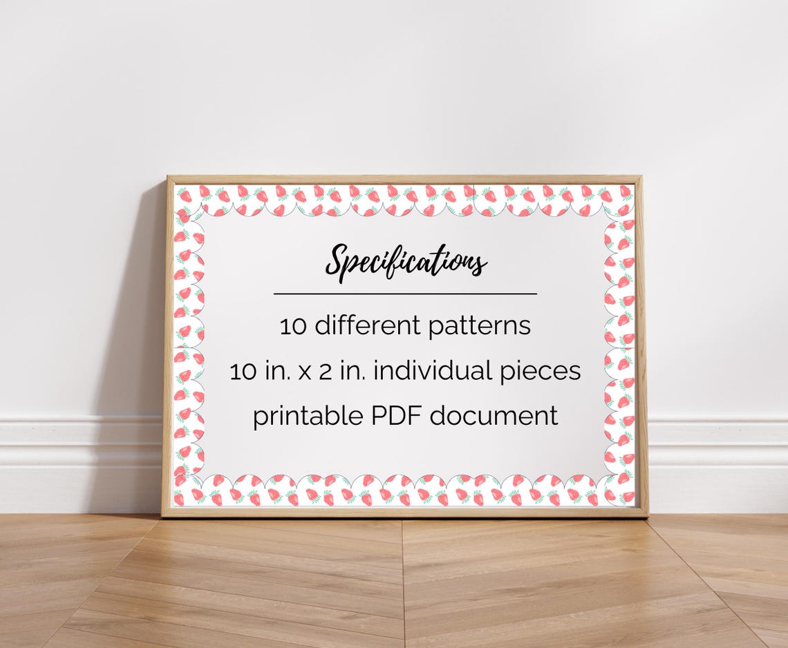 Printable Bulletin Board Borders | Strawberry-themed Classroom Decor ...