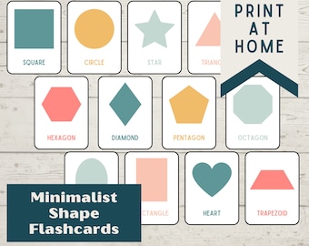 Minimalist Shape Flashcards for Toddlers & Preschoolers | Montessori ...