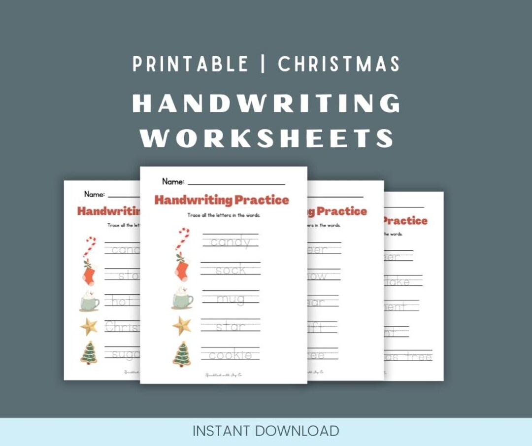 Christmas Handwriting Worksheets for Preschool | Holiday Tracing Pages ...
