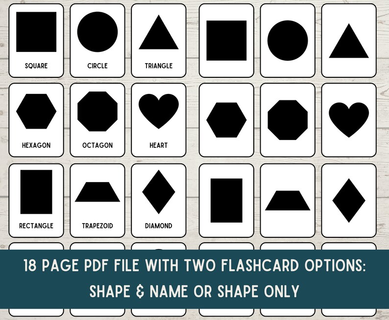 Minimalist Shape Flashcards for Toddlers & Preschoolers | Montessori ...