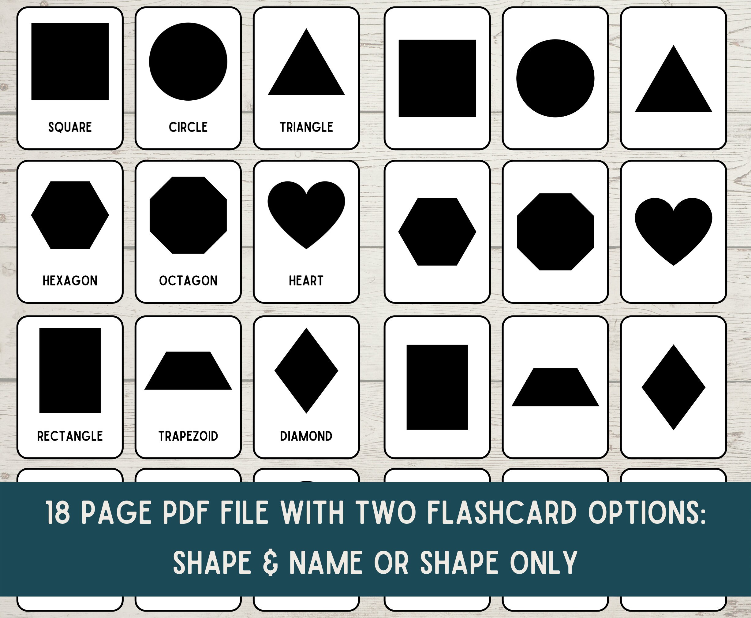 Minimalist Shape Flashcards for Toddlers & Preschoolers | Montessori ...