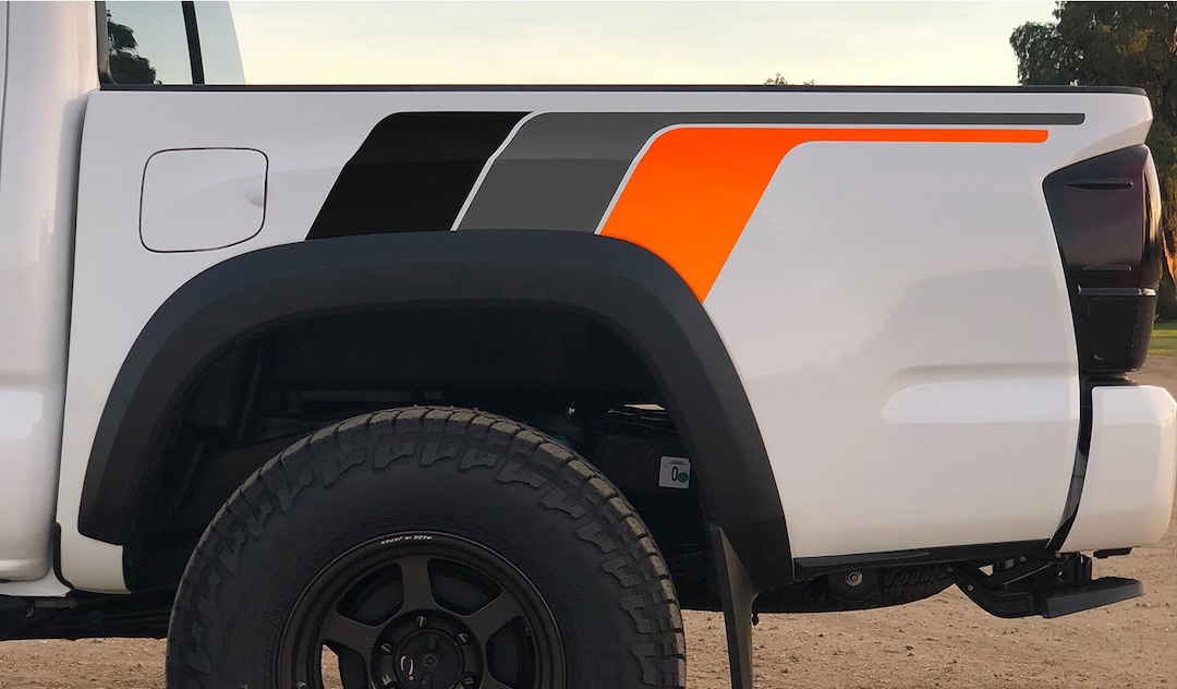 Rear - Toyota Tacoma TRD Back to the Future Retro Vintage Stripe Kit ...