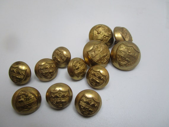 Antique Brass Military Uniform Button Set Pettibone Mfg Co - Etsy
