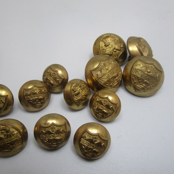 Brass Military Uniform Button - Etsy