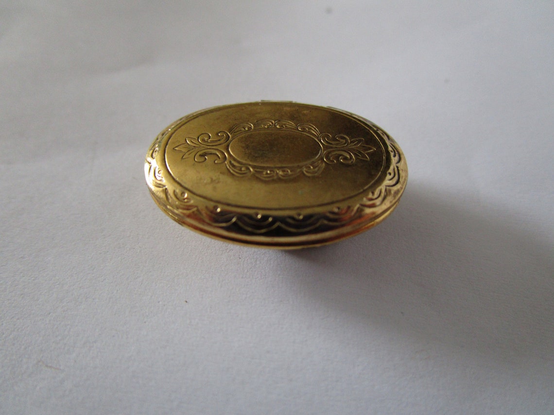Vintage Engraved Photo Locket Button Adornment | Etsy
