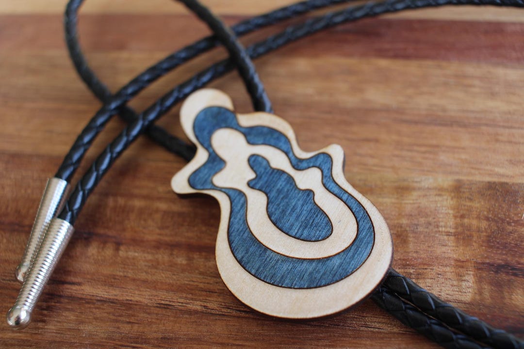 Handmade Bolo Tie - Artisan Wood Western Wear, Blue Ocean Wave Bolo - Etsy