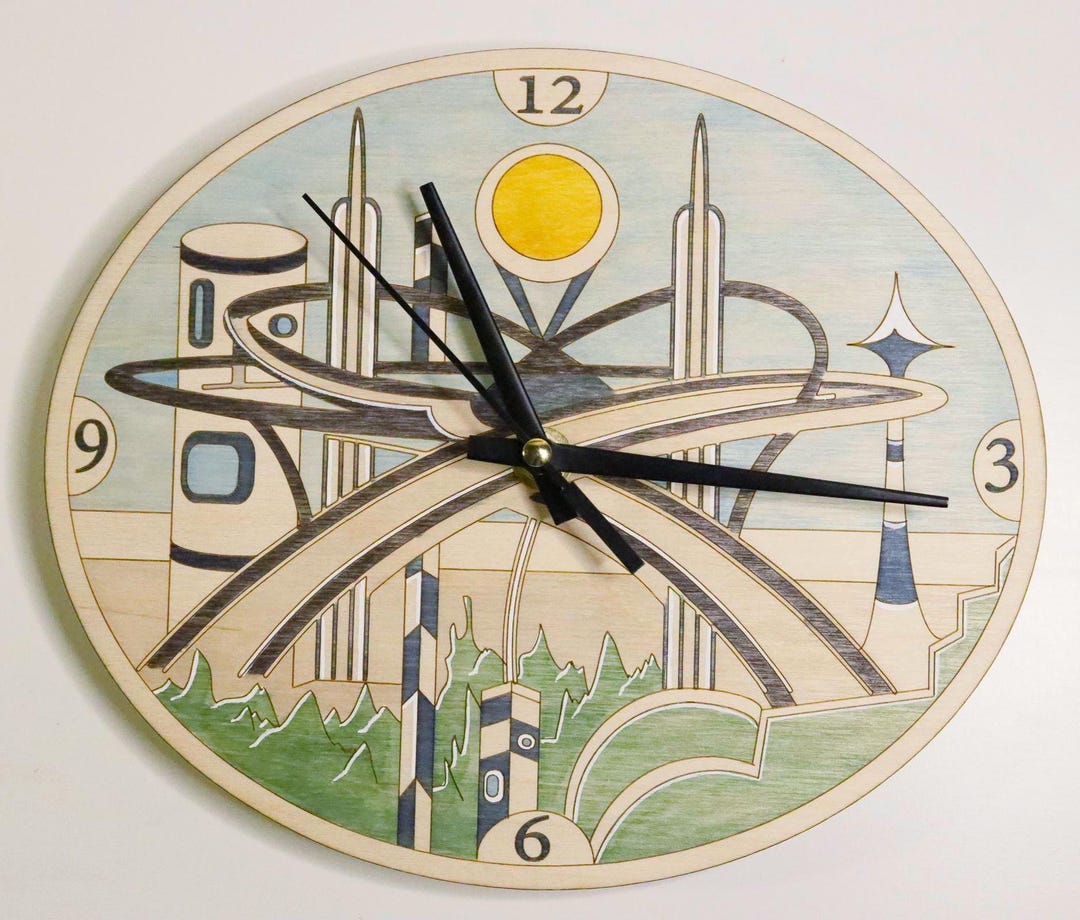 Handmade Wooden Wall Clock – Mid Century Modern Architectural Design ...