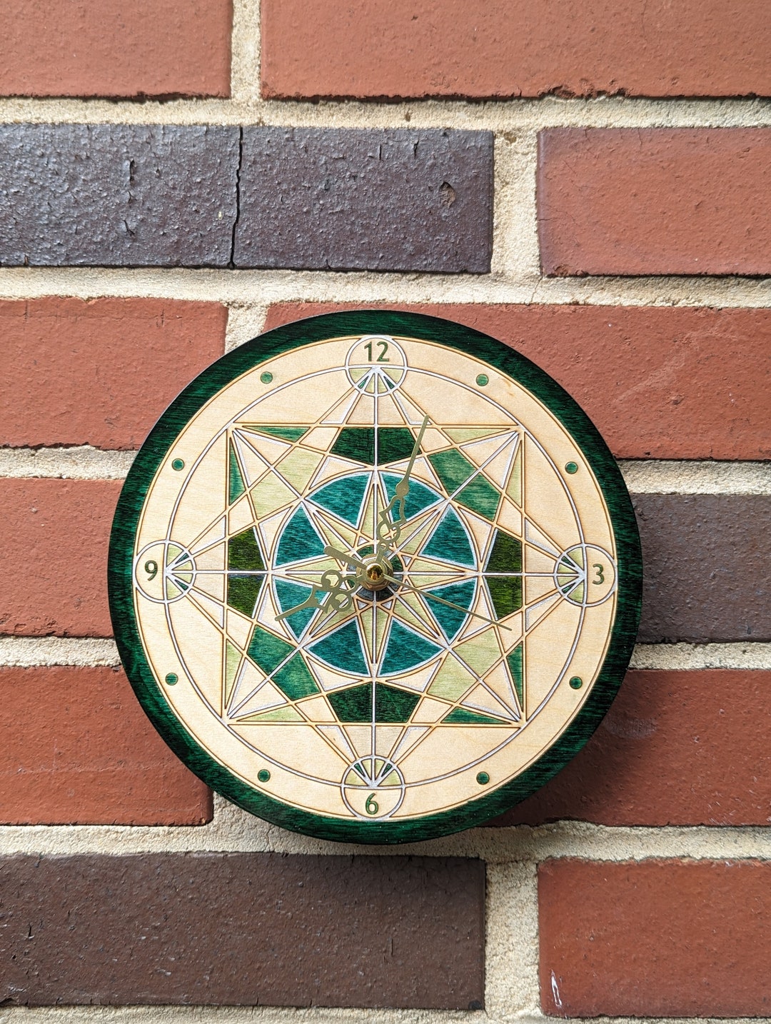 Geometric Compass Wooden Clock - Etsy