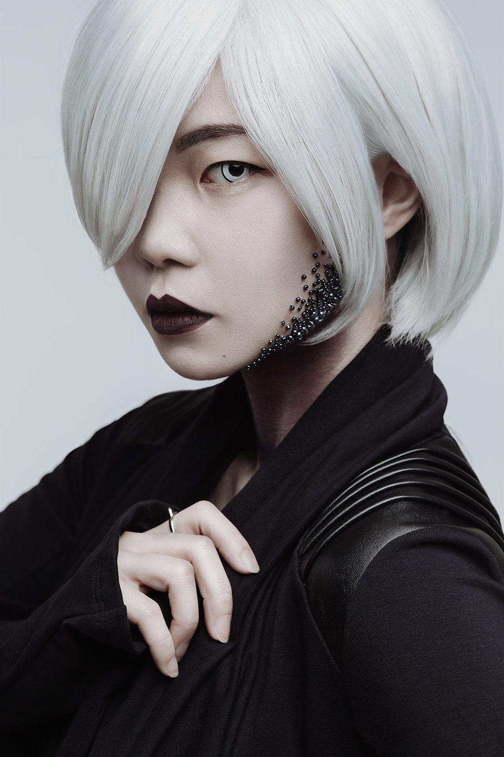 Black Asymmetric Coat, Black Cloak Gothic Clothing, Futuristic Urban ...