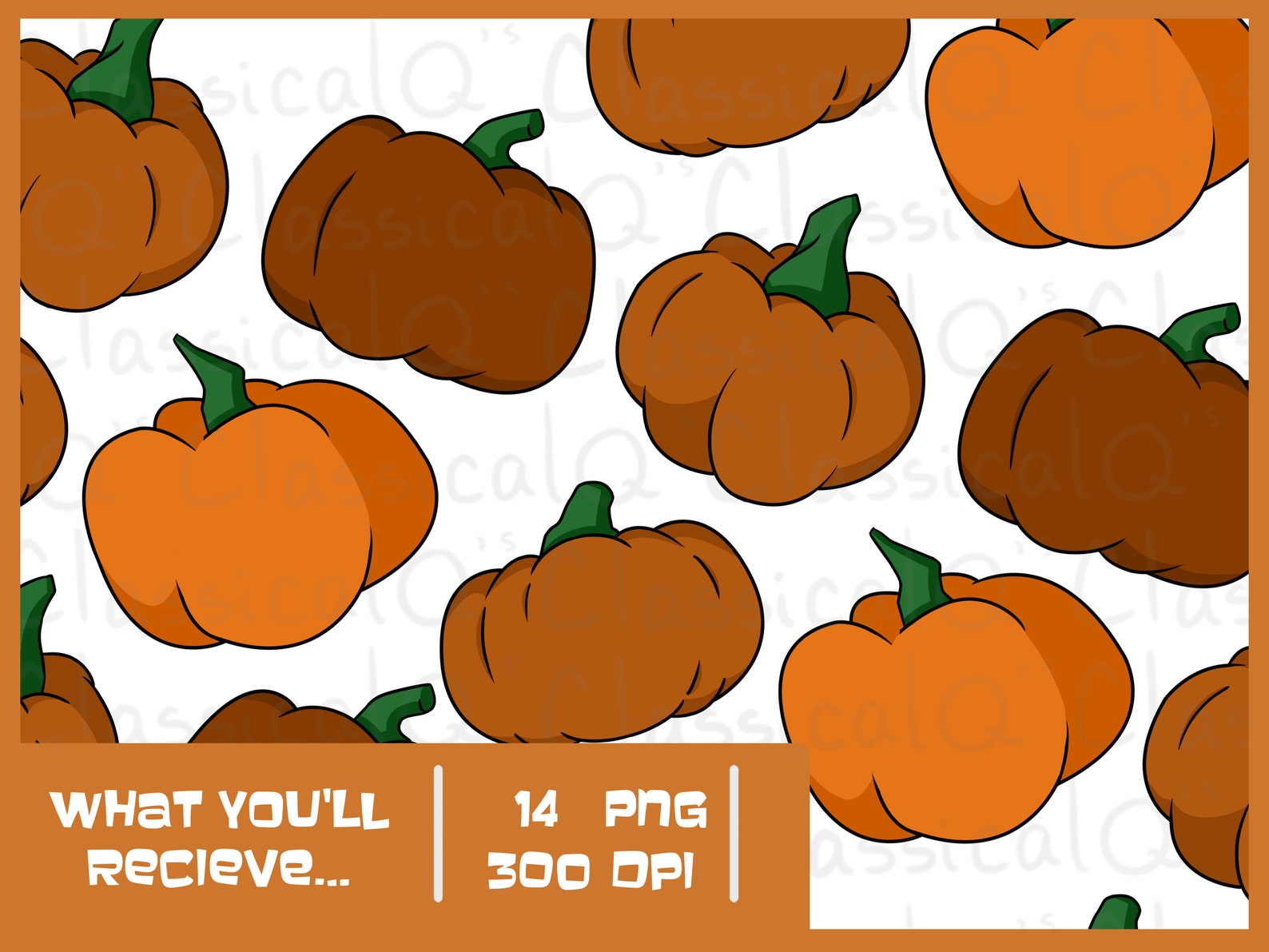 Pumpkin Clip Art, PNG, Halloween Clip Art, Printable, Fall Harvest ...