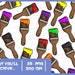 Paint Set Clip Art, Painting Digital Clipart, Hand Drawn, White Toner ...