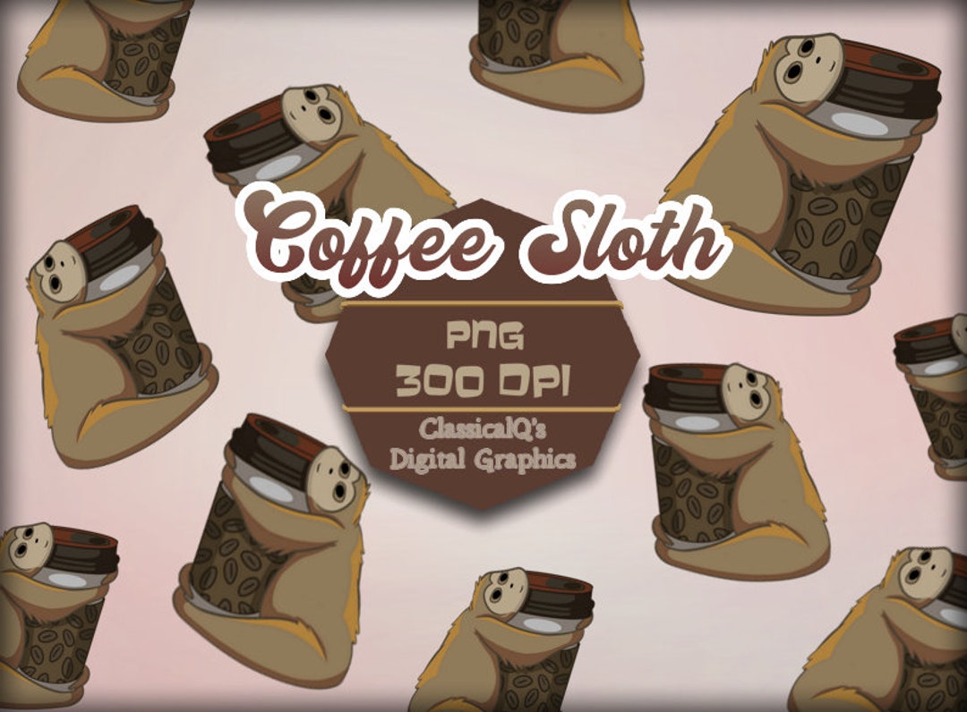 Sloth Clip Art, Printable. PNG, Hand Drawn, Animal Clip Art, Lazy Sloth ...