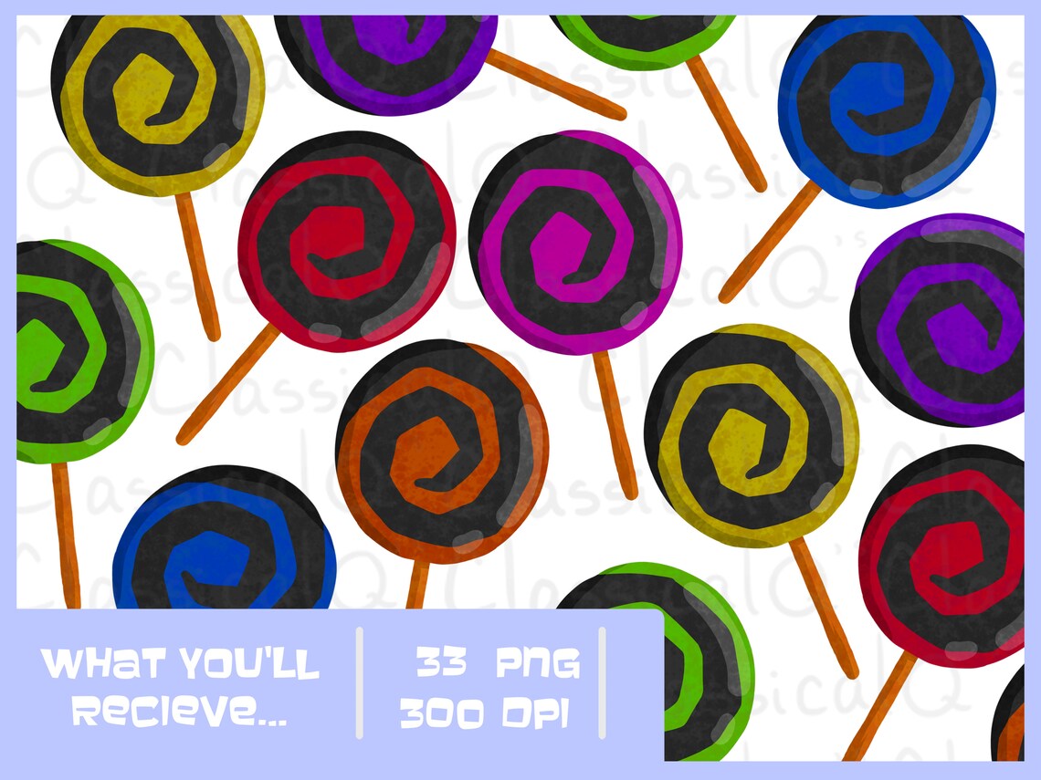 Hand Drawn Halloween Candy Clip Art Textured Candy Trick or - Etsy