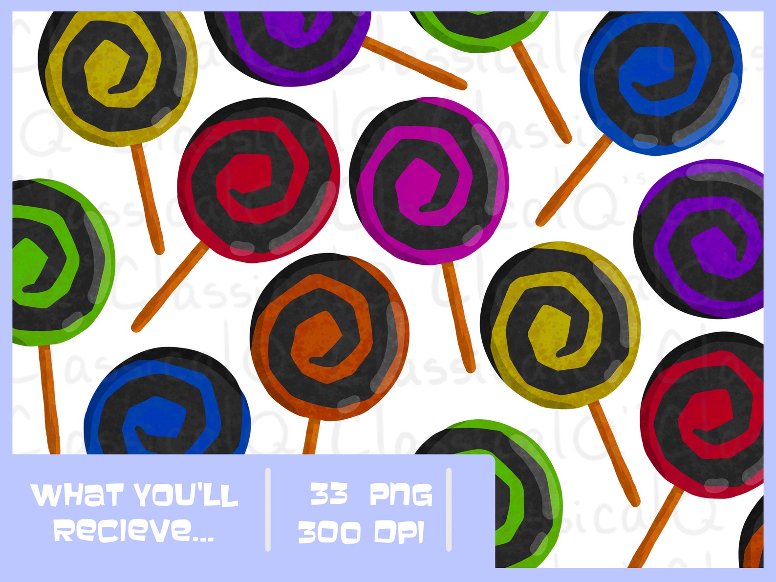 Hand Drawn Halloween Candy Clip Art Textured Candy Trick or - Etsy