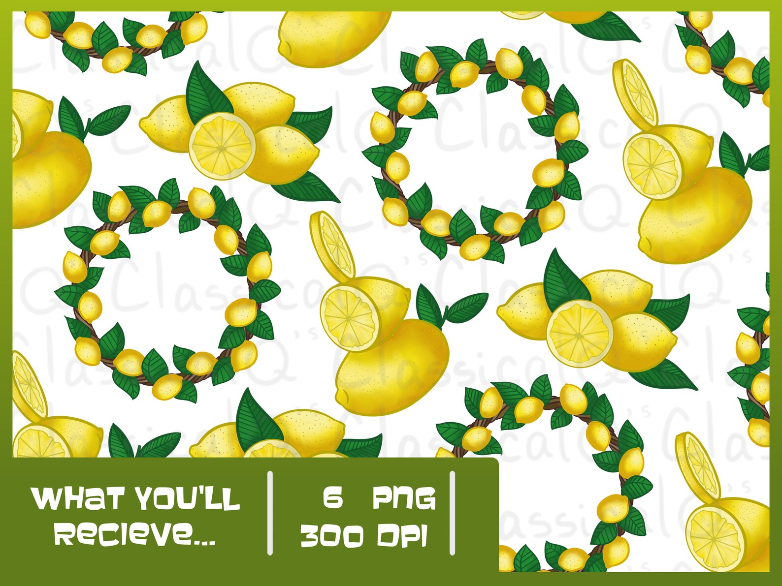 Hand Drawn Lemon Clip Art, Lemons Clip Art, Digital Scrapbooking, Hand ...