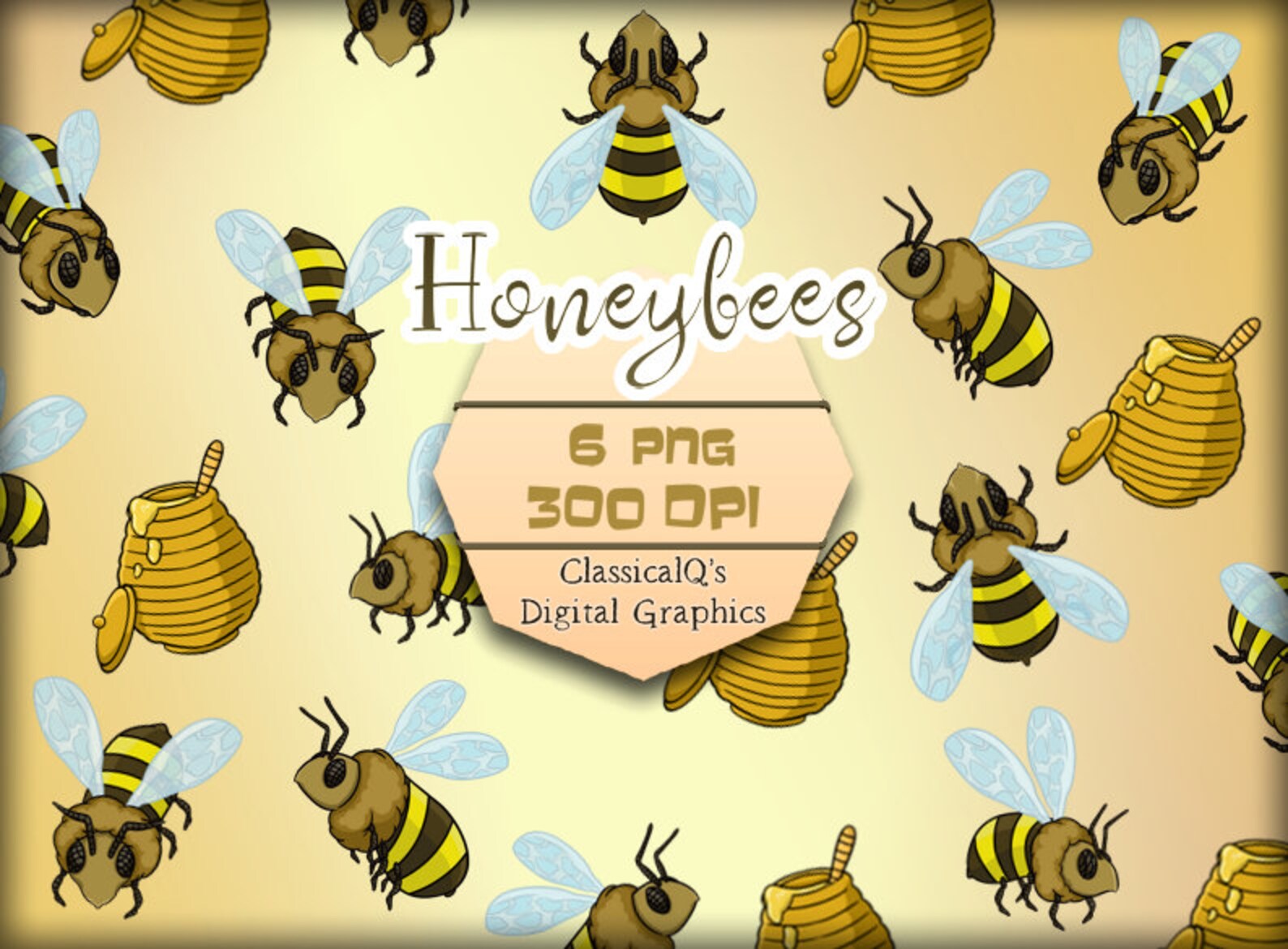 Honey Bee Clip Art Spring Bees Hand Drawn Digital Clip Art - Etsy