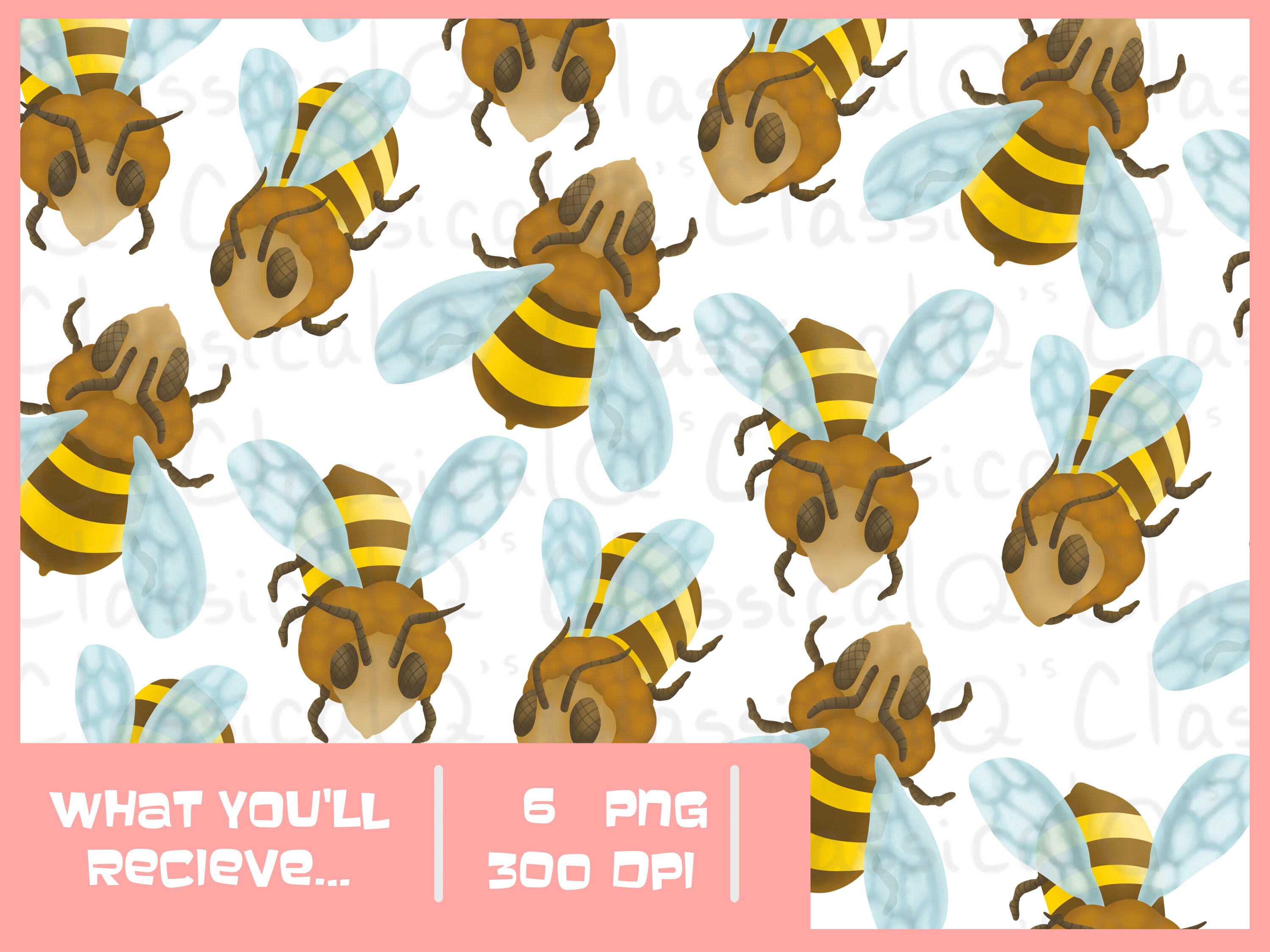 Honey Bee Clip Art, Spring Bees, Hand Painted, Watercolor Clip Art ...