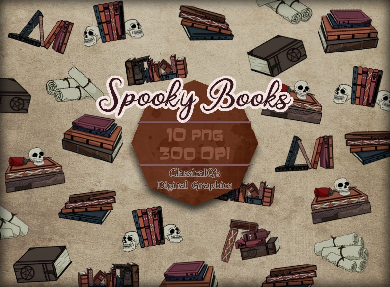 Spooky Png Halloween Books Halloween Clip Art October - Etsy