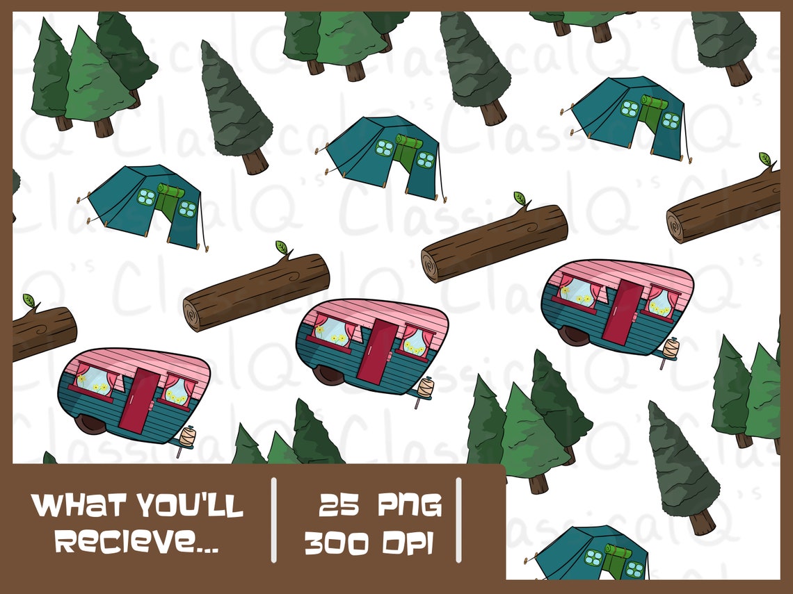 Outdoor Clip Art Happy Camper Camper Clip Art Camper PNG - Etsy
