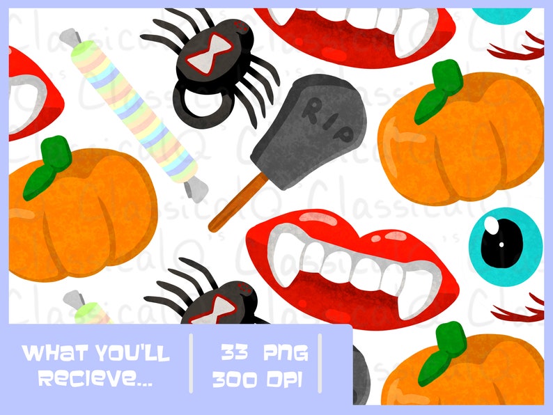 Hand Drawn Halloween Candy Clip Art Textured Candy Trick or - Etsy