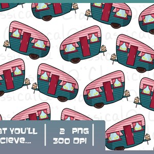 Retro, Happy Camper Clip Art, Summer, Travel, PNG, Camping, Vintage ...