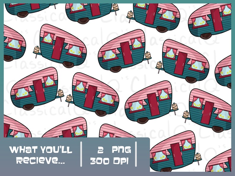 Retro, Happy Camper Clip Art, Summer, Travel, PNG, Camping, Vintage ...