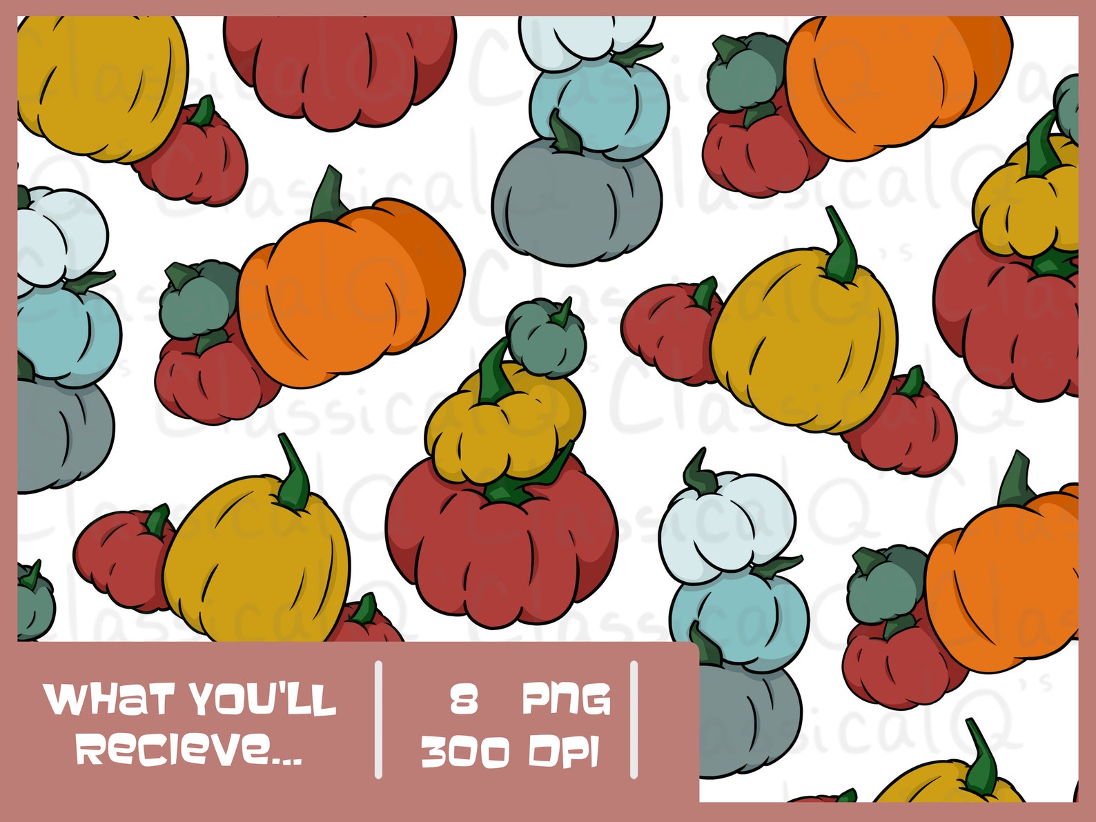 Pumpkin Clip Art Pumpkins and Gourds Halloween Clip Art - Etsy