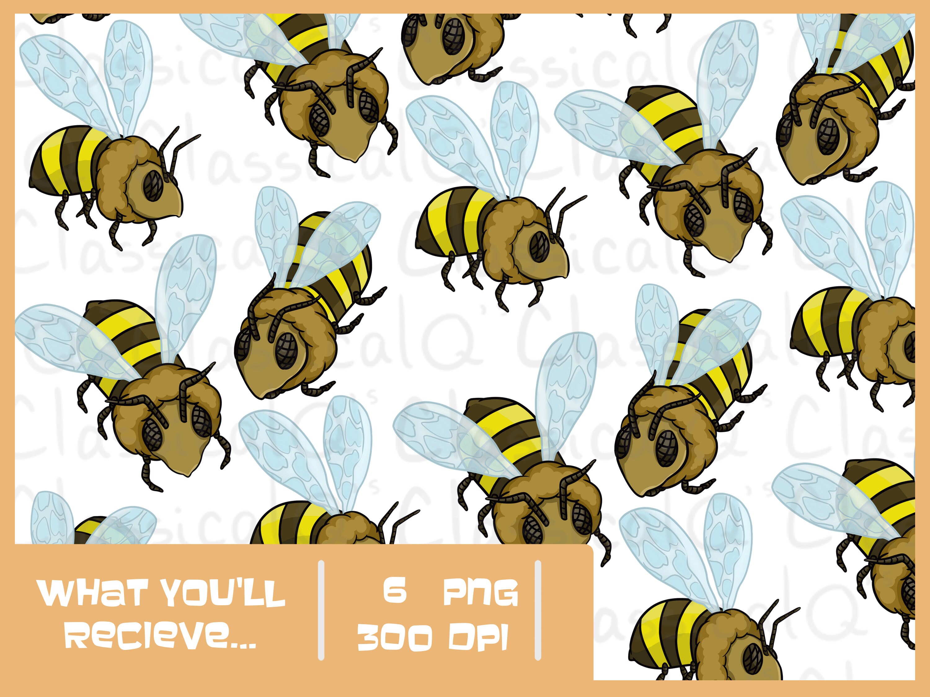 Honey Bee Clip Art Spring Bees Hand Drawn Digital Clip Art - Etsy