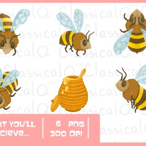 Honey Bee Clip Art, Spring Bees, Hand Painted, Watercolor Clip Art ...