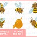 Honey Bee Clip Art, Spring Bees, Hand Painted, Watercolor Clip Art ...
