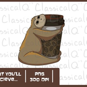 Sloth Clip Art, Printable. PNG, Hand Drawn, Animal Clip Art, Lazy Sloth ...