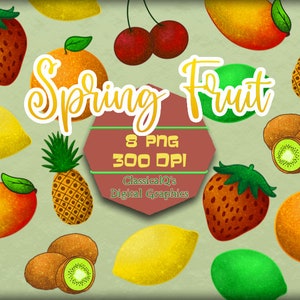 Glitter Fruit Clip Art Digital Crafts Spring Clip Art - Etsy