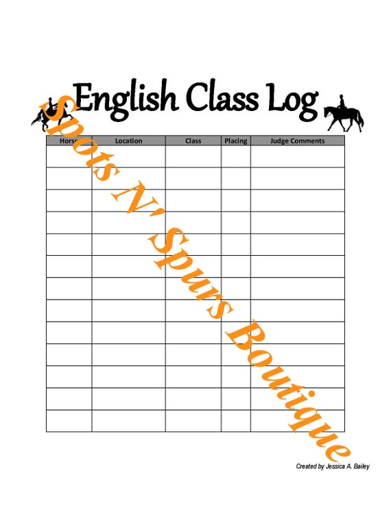 English Class Log - Etsy