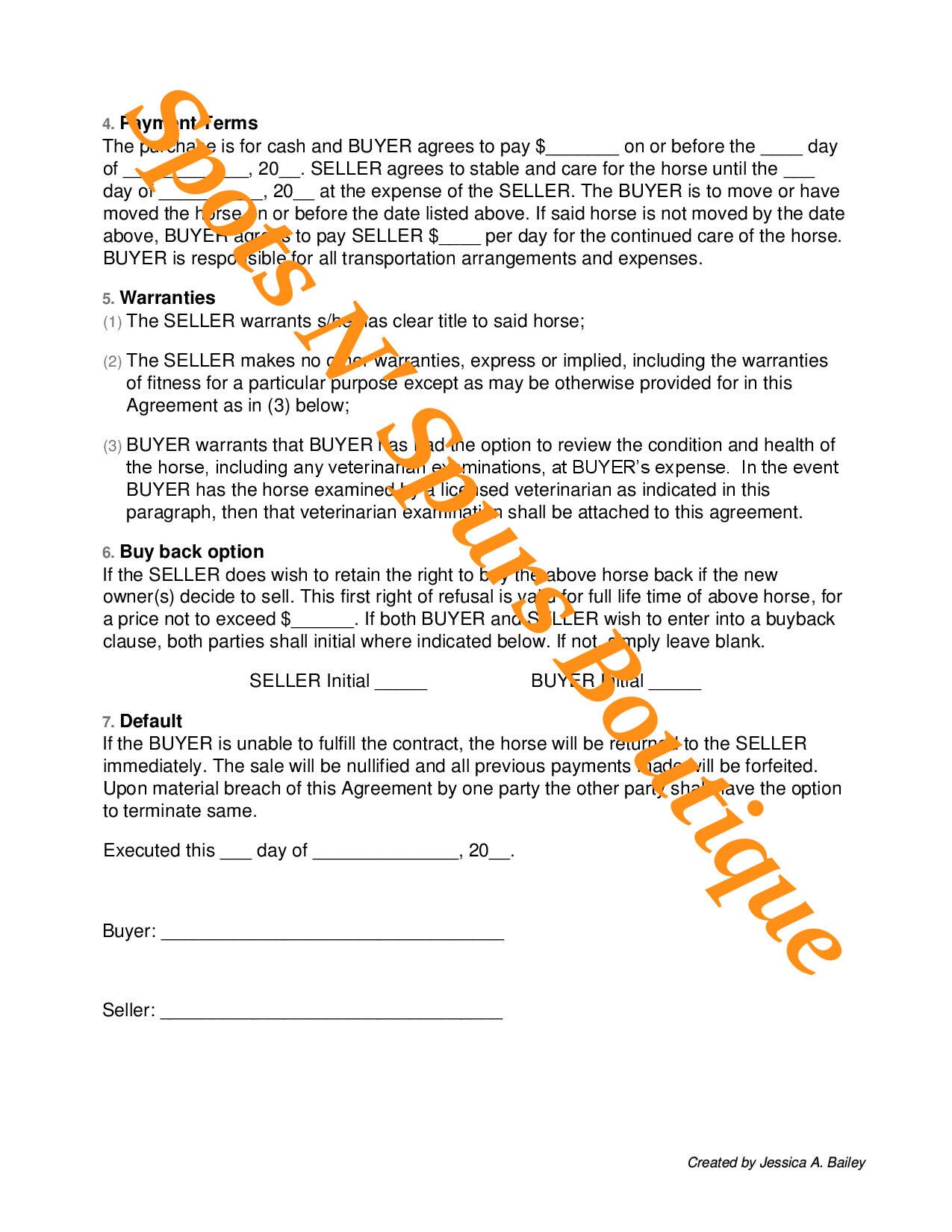 Buy Back Agreement Template