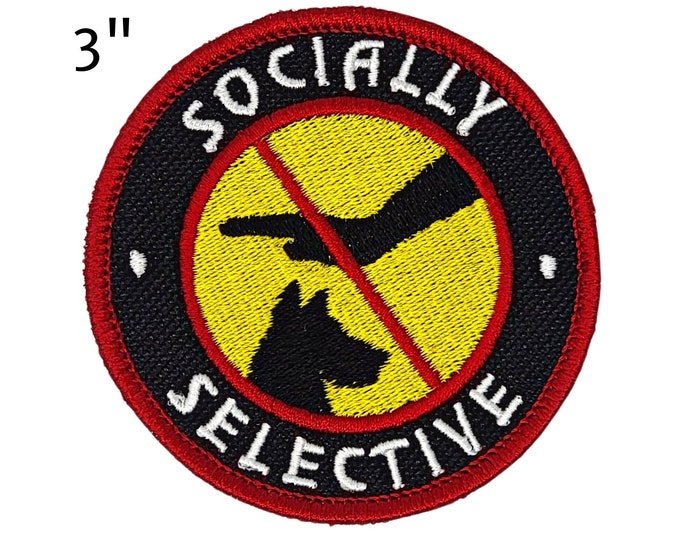 Socially Selective Embroidered Dog Patch With No-pet Symbol | 3-inch ...