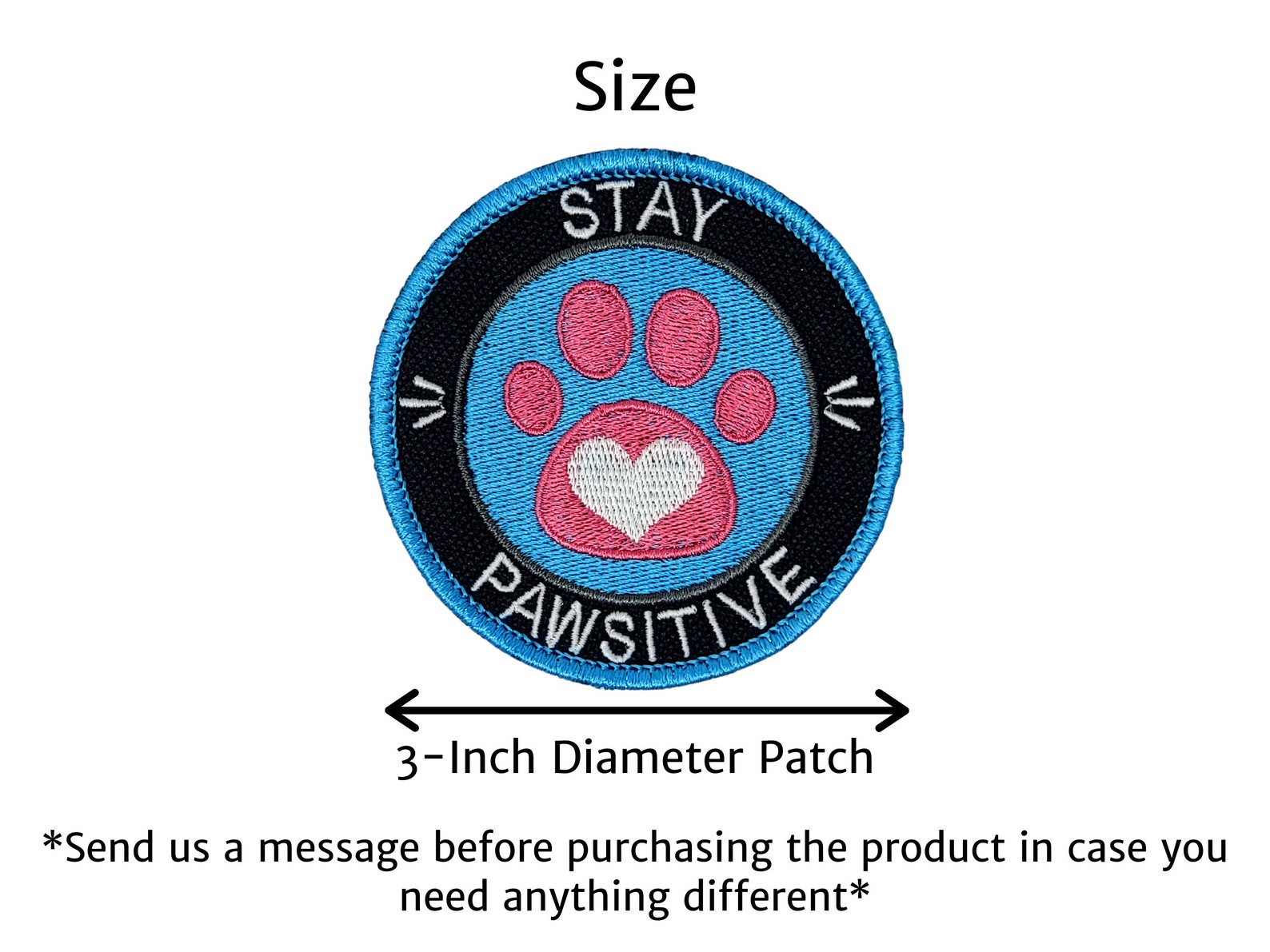 3-inch Round Patch "stay Pawsitive" | Positivity Patch for Dogs ...