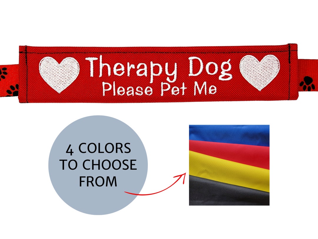 Embroidered Dog Leash Wrap: therapy Dog Please Pet - Etsy Embroidered Dog Leash Wrap: therapy Dog Please Pet - Etsy