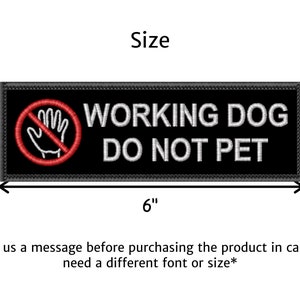 Embroidered 2"x6" Patch for Working Dogs With "don't Touch" Sign and ...