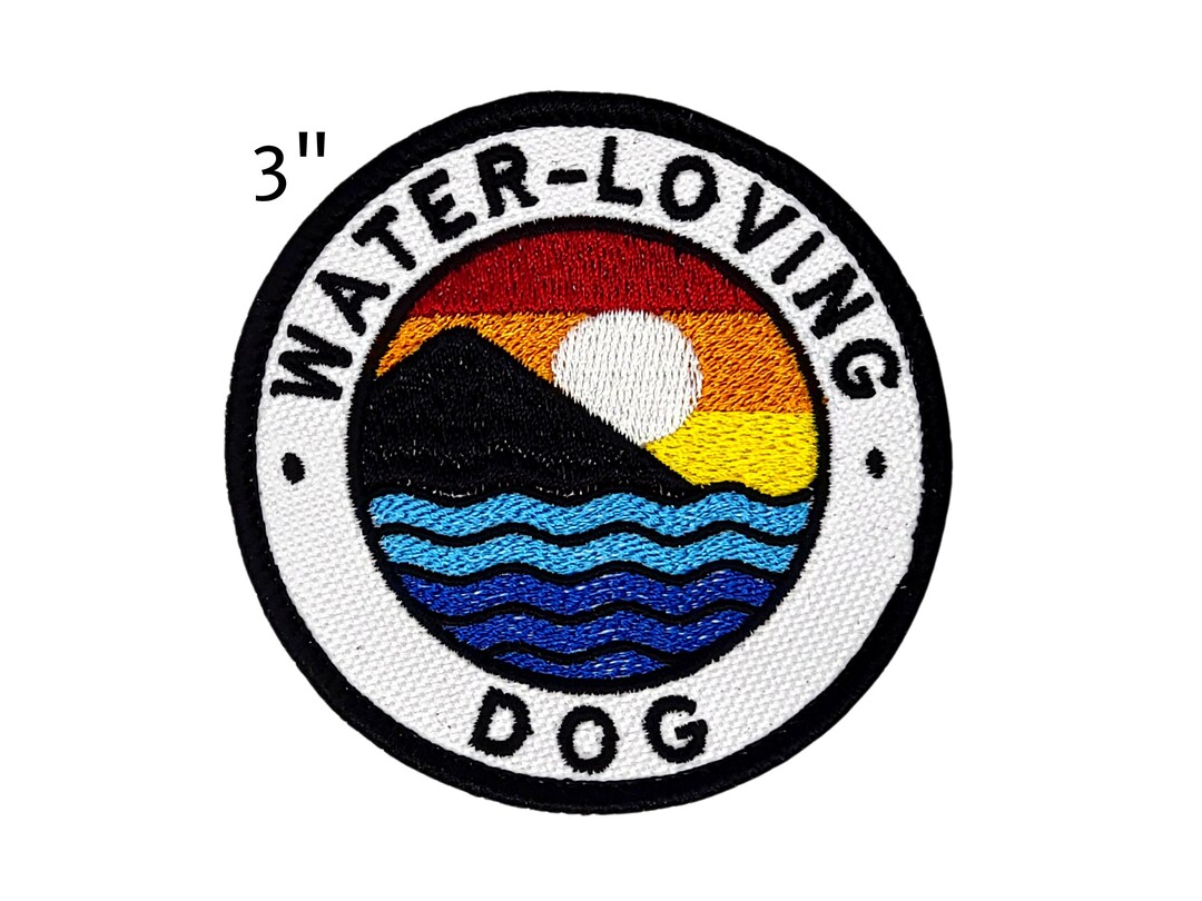 3-inch Round Patch: "water-loving Dog" | Embroidered Patch for Dogs ...