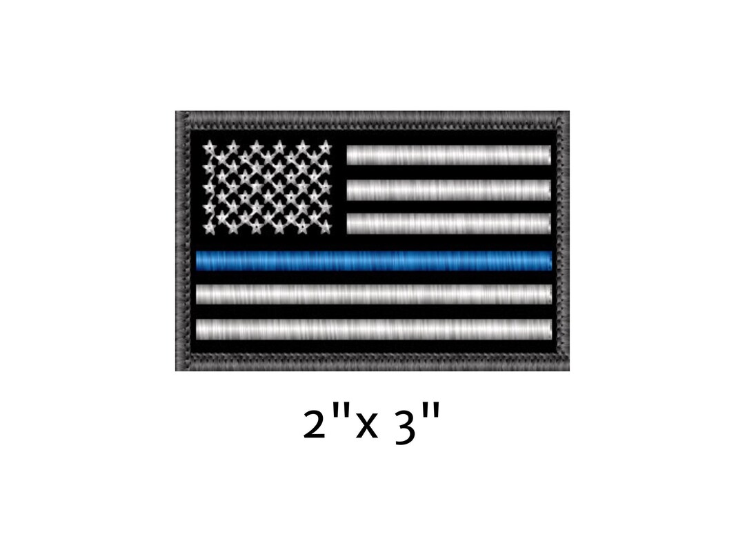 Embroidered 2"x3" Thin Blue Line Patch | Police Patch | Blue Stripe ...