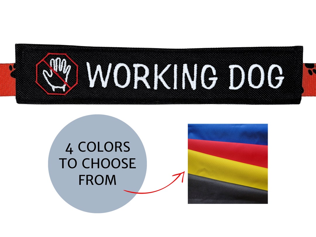 Embroidered Dog Leash Wrap: "working Dog" Text and a "don't Pet" Hand ...