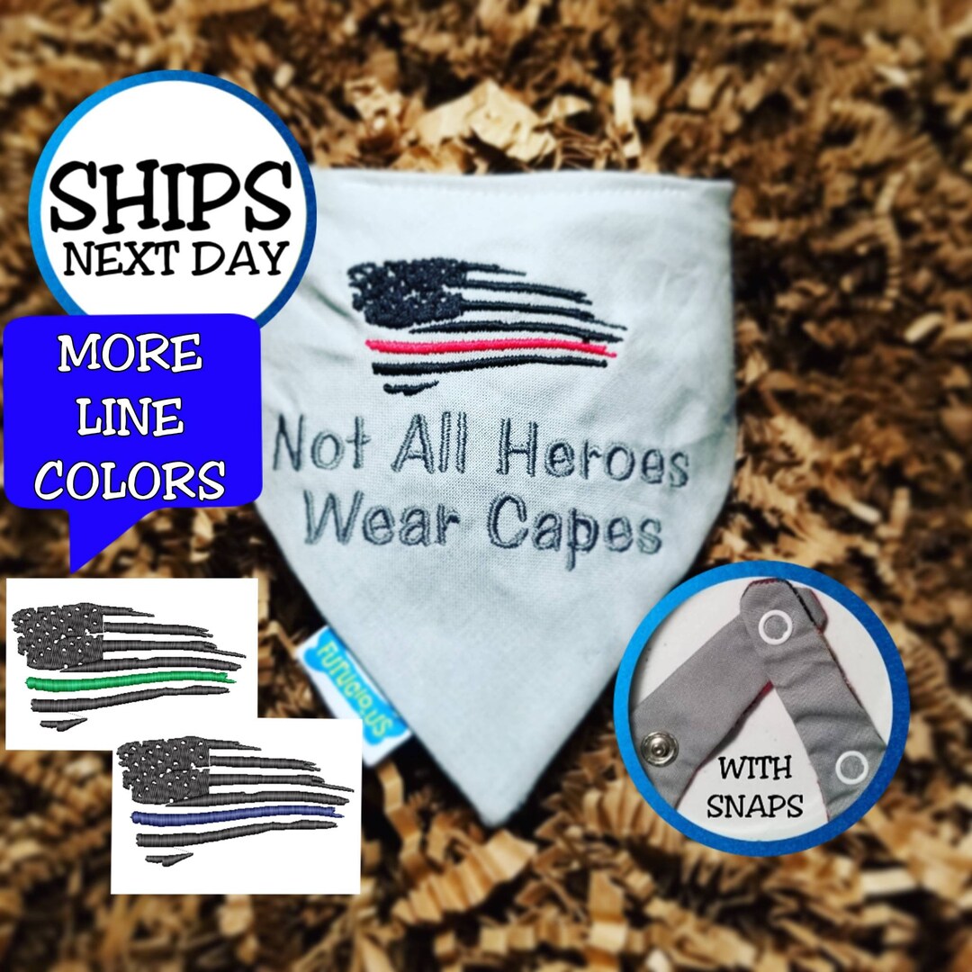 Personalized Custom Text Dog Bandana, First Responder Bandana, Flag ...